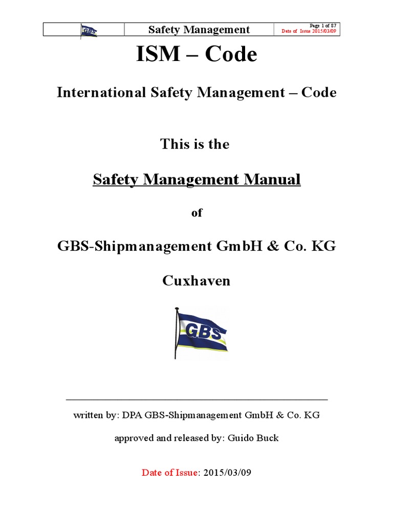 ISM - Code: Safety Management Manual | PDF | Shipping | Water Transport