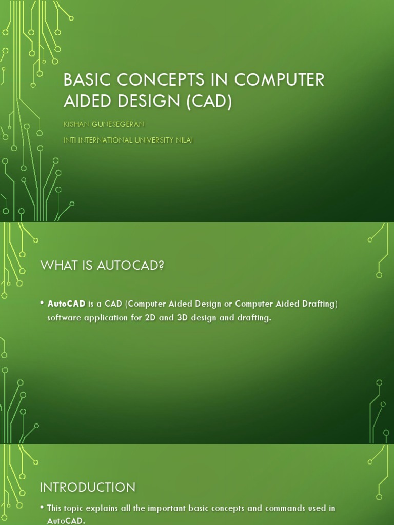 Basic Concepts in Computer Aided Design (CAD) Part1 | PDF | Cartesian ...