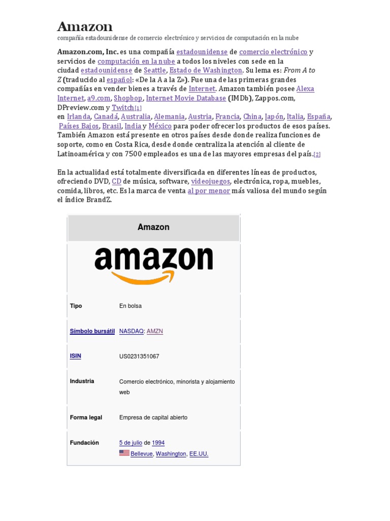 Amazon | PDF | Informática | Internet