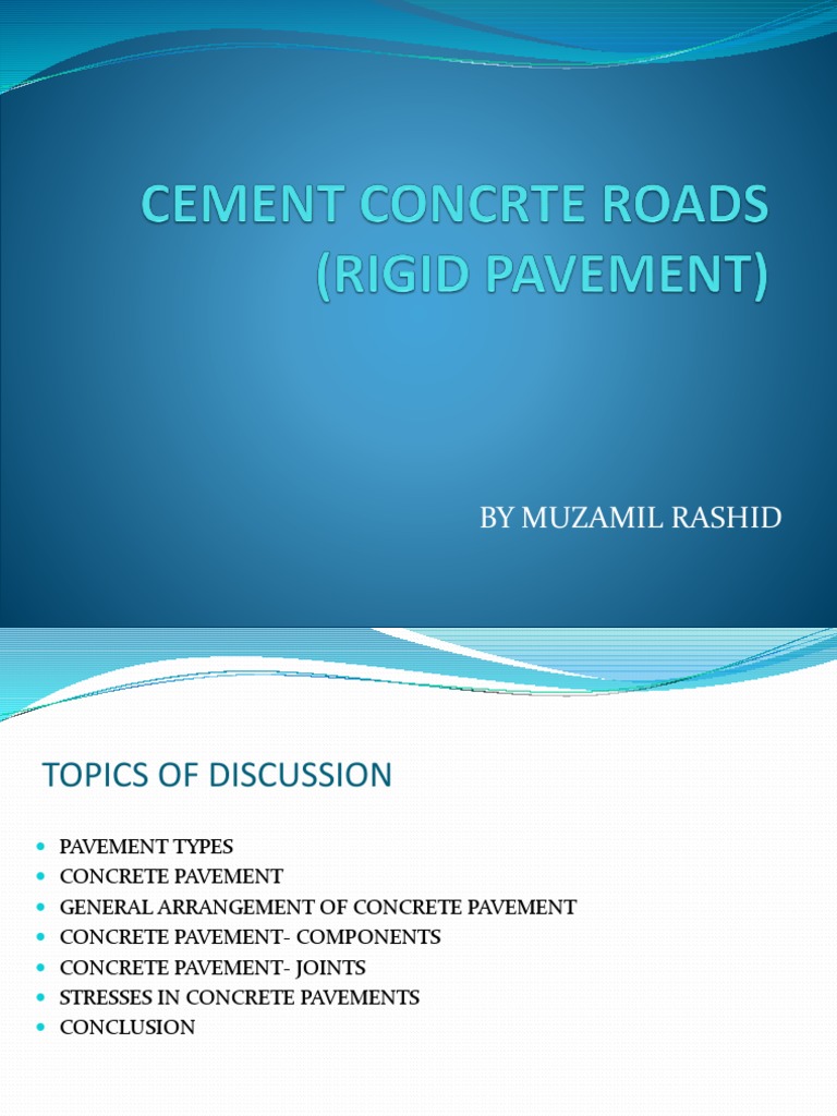 Cement Concrte Roads | PDF | Road Surface | Concrete