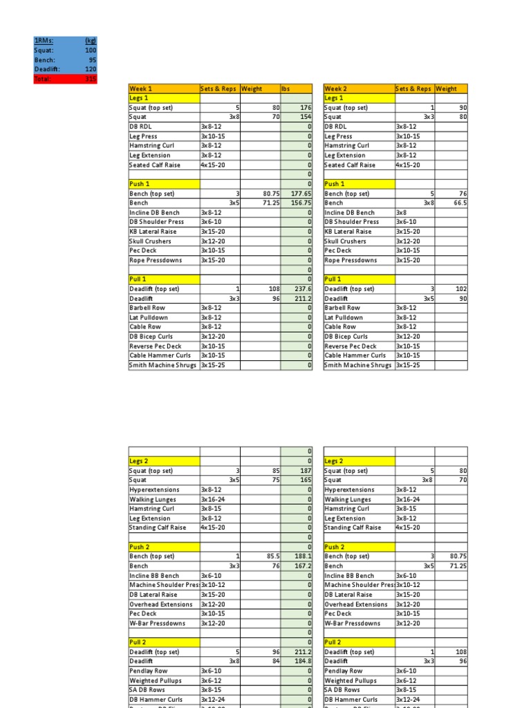 PowerBuilding Program #2 | PDF | Anatomical Terms Of Motion ...