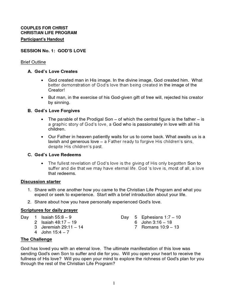 CLP Module 1 Participants Handouts | PDF | Repentance | Jesus