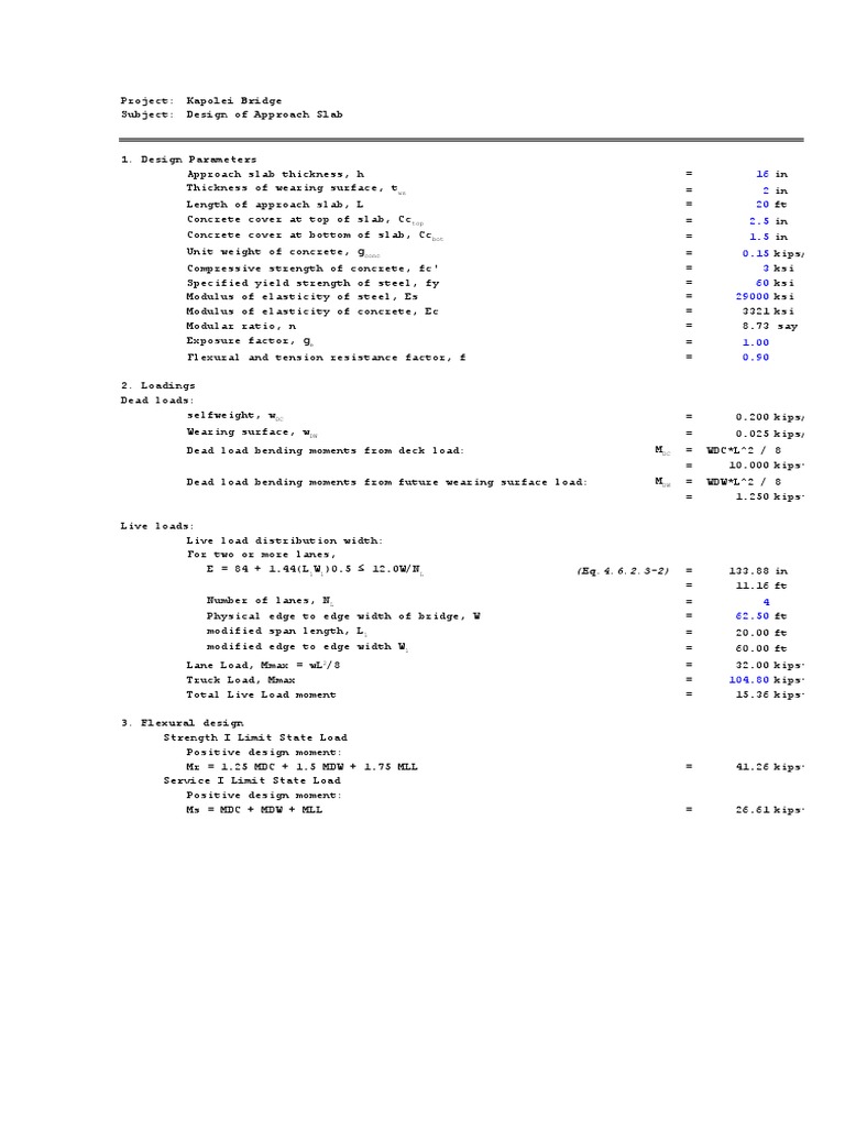 Approach Slab | PDF | Bending | Economic Sectors