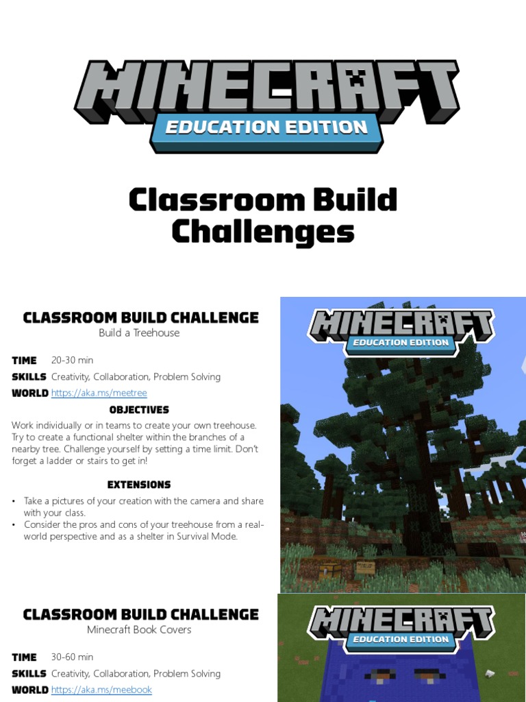 Classroom Build Challenges | PDF | Minecraft | Creativity