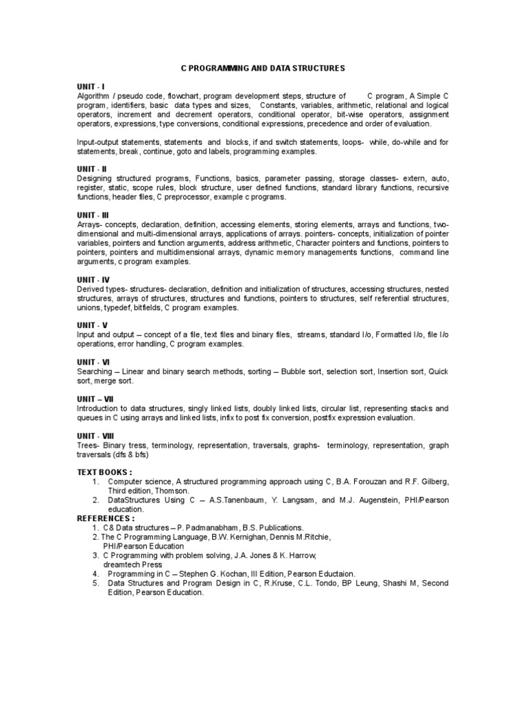 C Programming And Data Structures Pdf C Programming Language Pointer Computer Programming