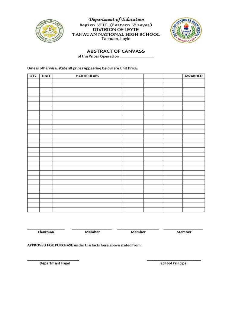 Abstract of Canvass | PDF