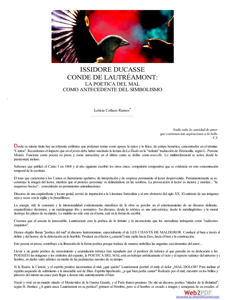 Collazo Ramos, Leticia - Issidore Ducasse, Conde de Lautréamont PDF ...