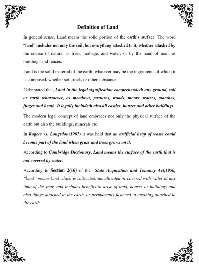 Definition of Land | PDF