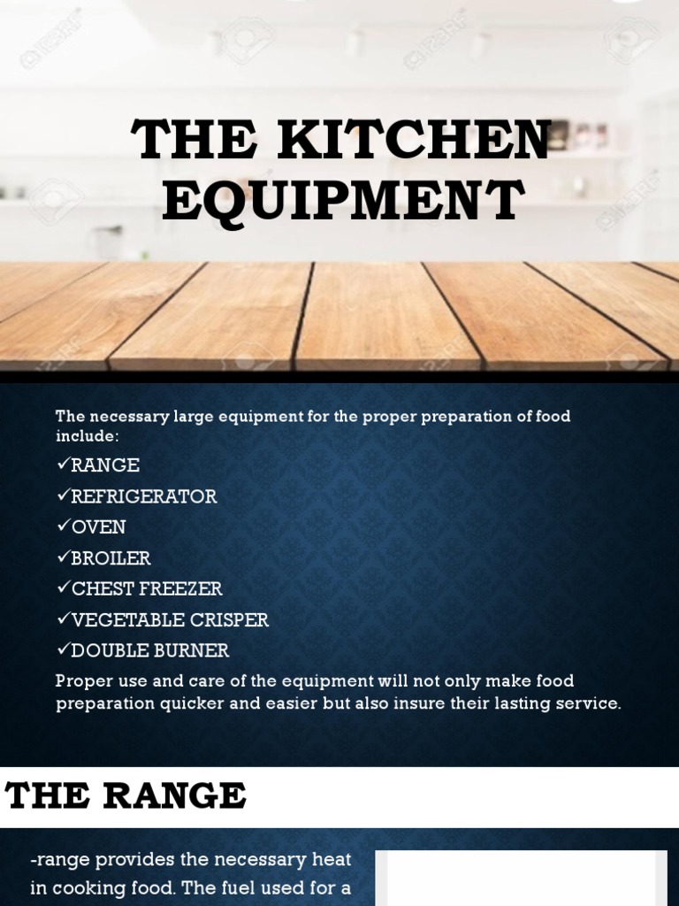 The Kitchen Equipment PPT 1 | PDF | Refrigerator | Oven