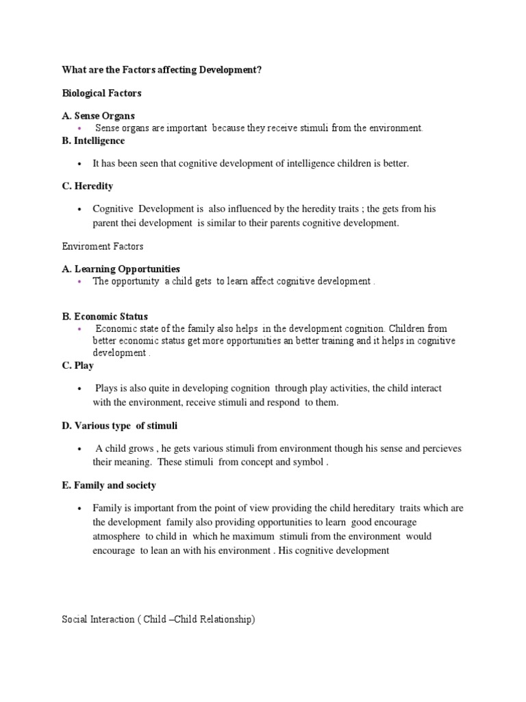 What Are The Factors Affecting Development | PDF