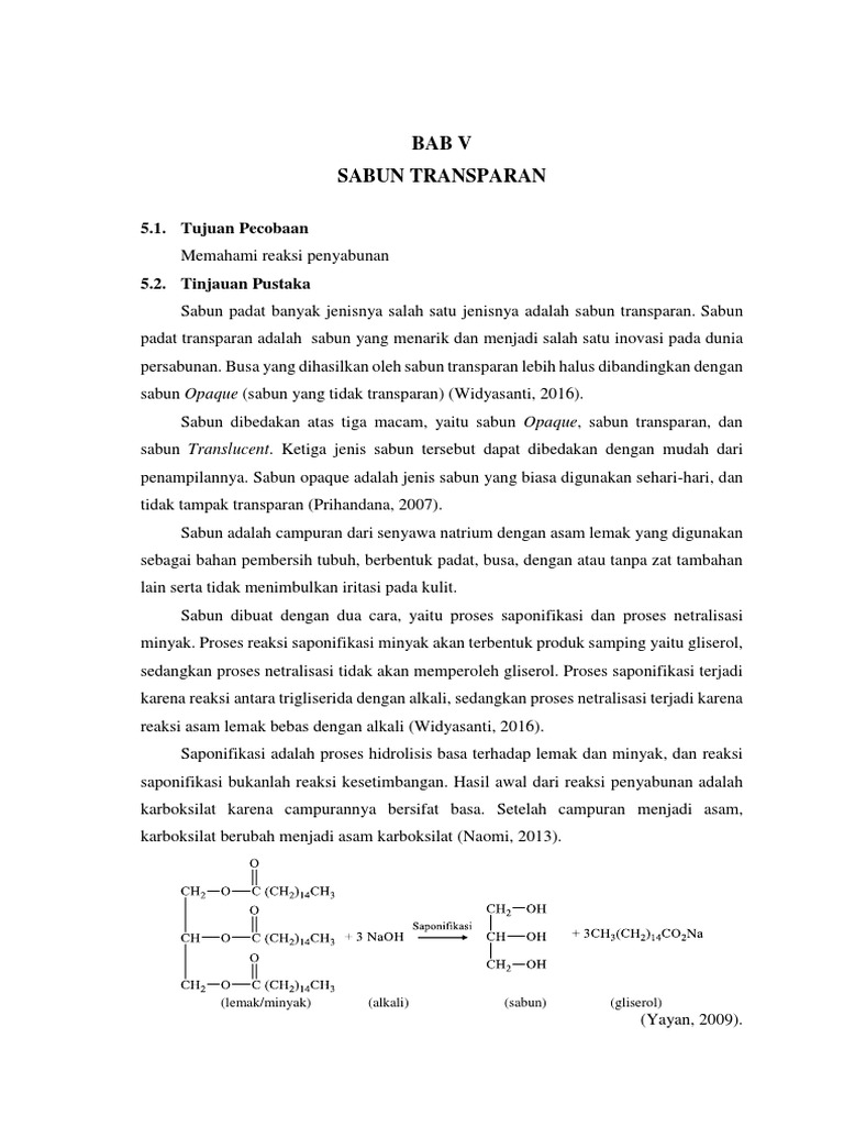 Proses dan Karakteristik Sabun Transparan | PDF