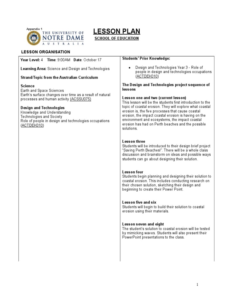 Coastal Erosion Lesson Plan for Year 4 | PDF | Sustainability | Erosion