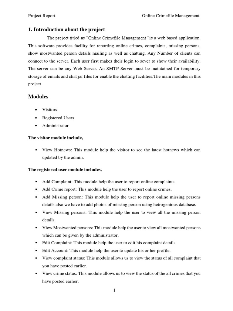 Crime Record Management System Document | PDF | Java Virtual Machine ...