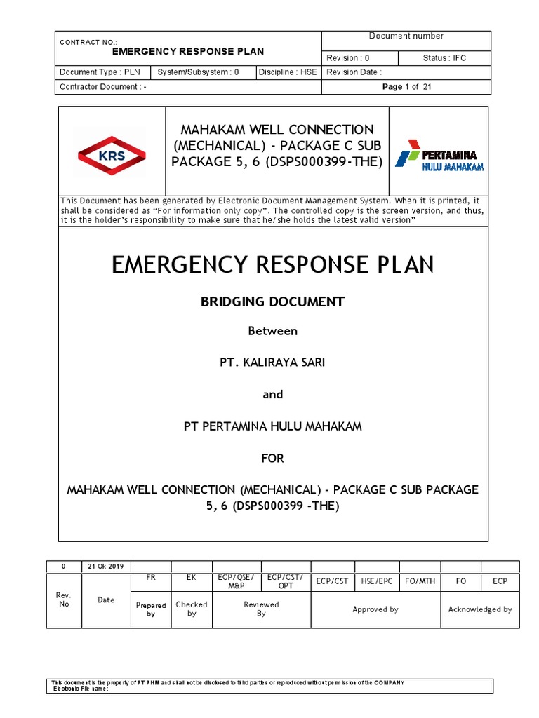 ERP Bridging Document Rev 00 | PDF | Emergency | Paramedic