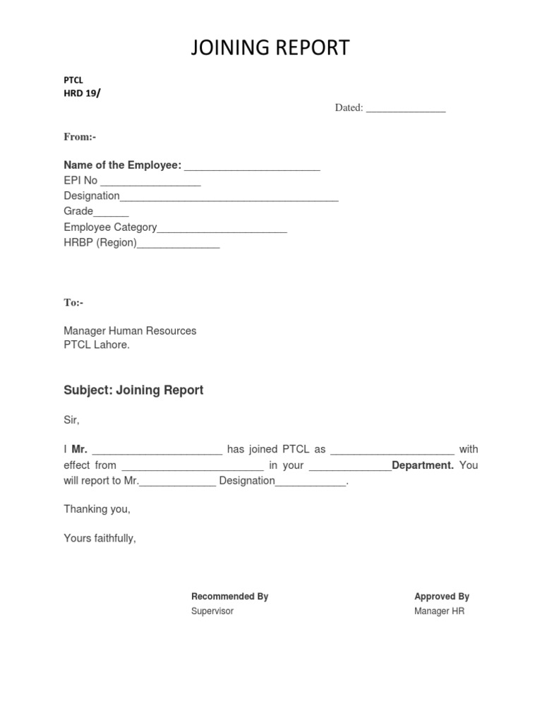 Joining Report | PDF | Career & Growth