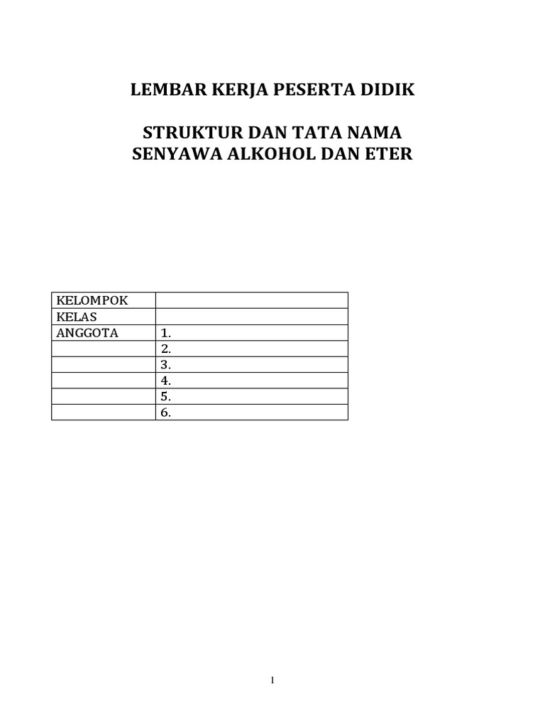 LKPD Alkohol Eter | PDF