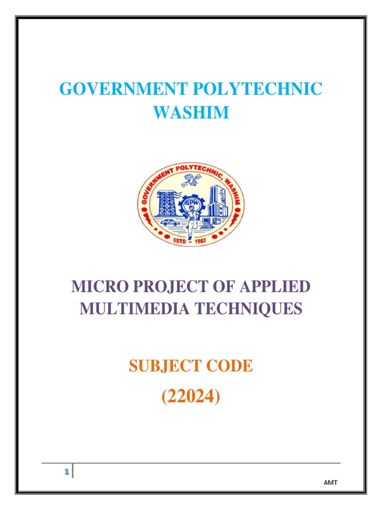 Government Polytechnic Washim: Micro Project of Applied Multimedia ...
