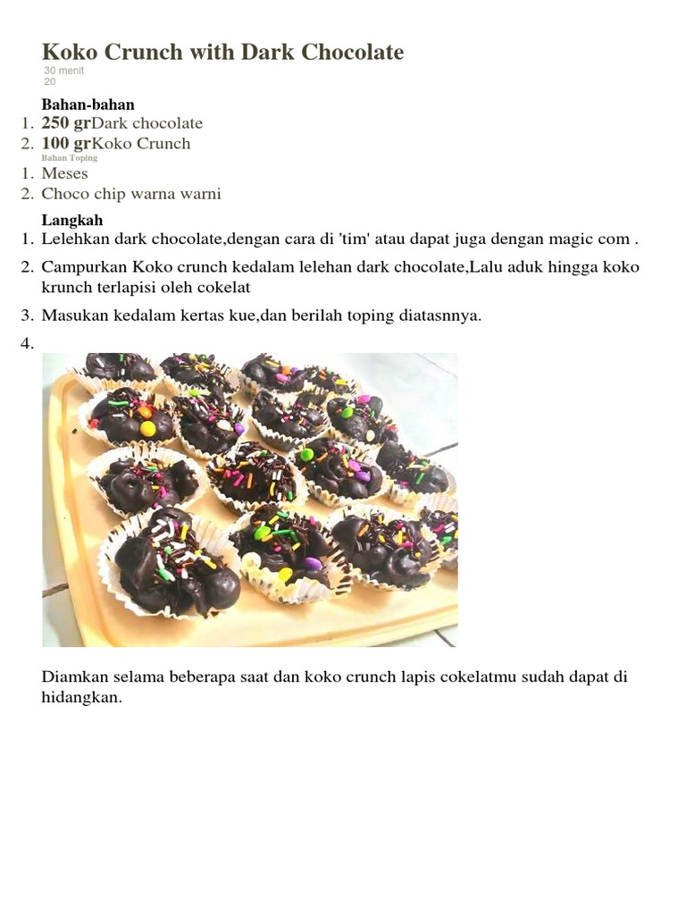 Koko Crunch With Dark Chocolate | PDF