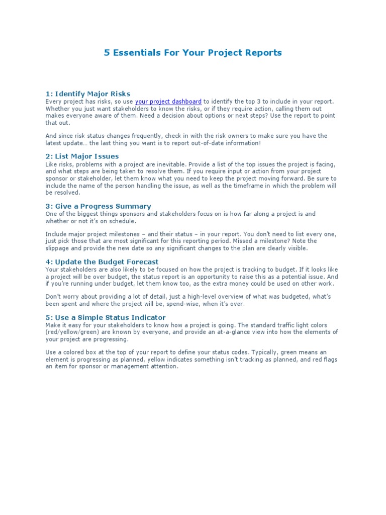5 Essentials For Your Project Report1 | PDF