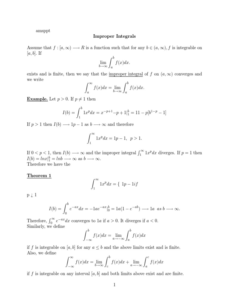 Improper Integral | PDF | Sequence | Integral