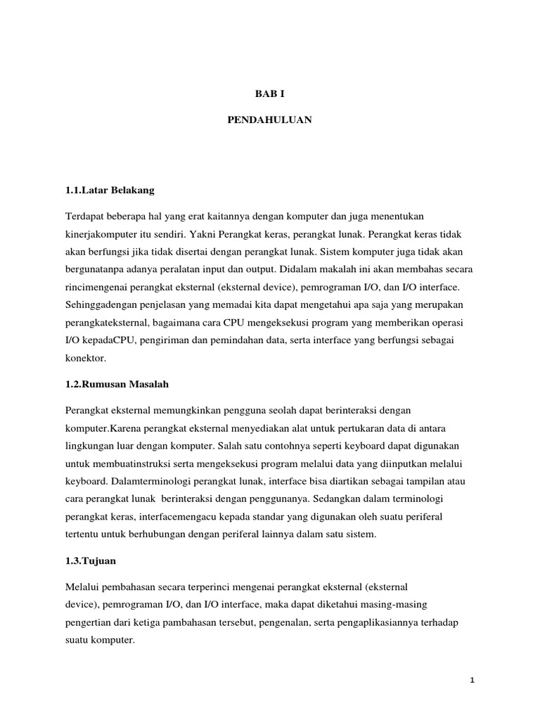 Makalah Input Output | PDF