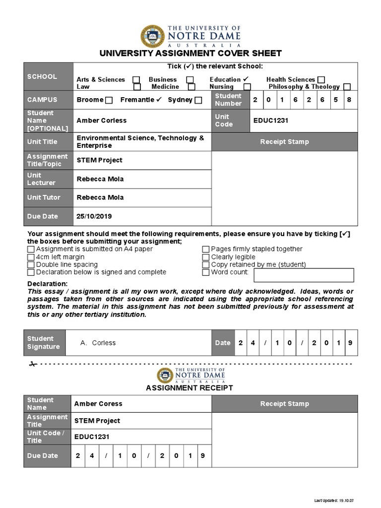 University Coversheet 2010 | PDF | Learning