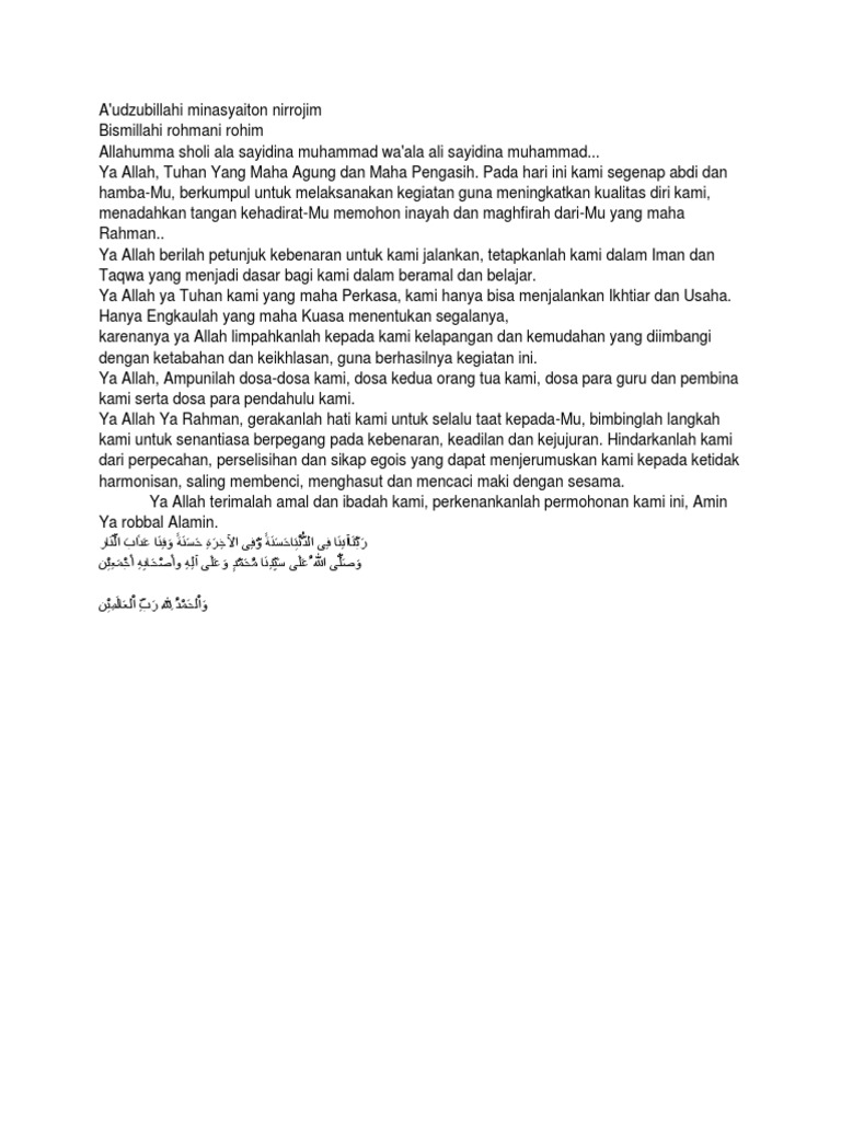 Doa Upacara PKKMB | PDF