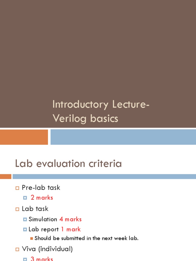 Verilog Lecture | PDF | Hardware Description Language | Computer ...