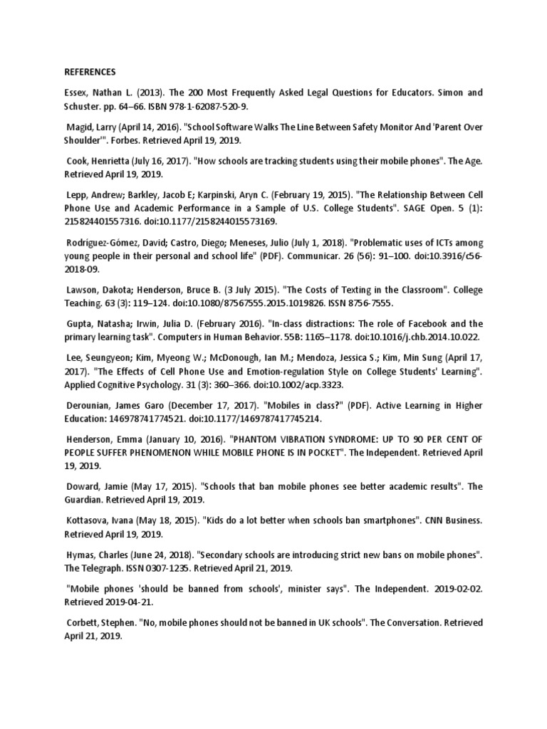 REFERENCES | PDF | Mobile Phones | Mobile Telecommunications