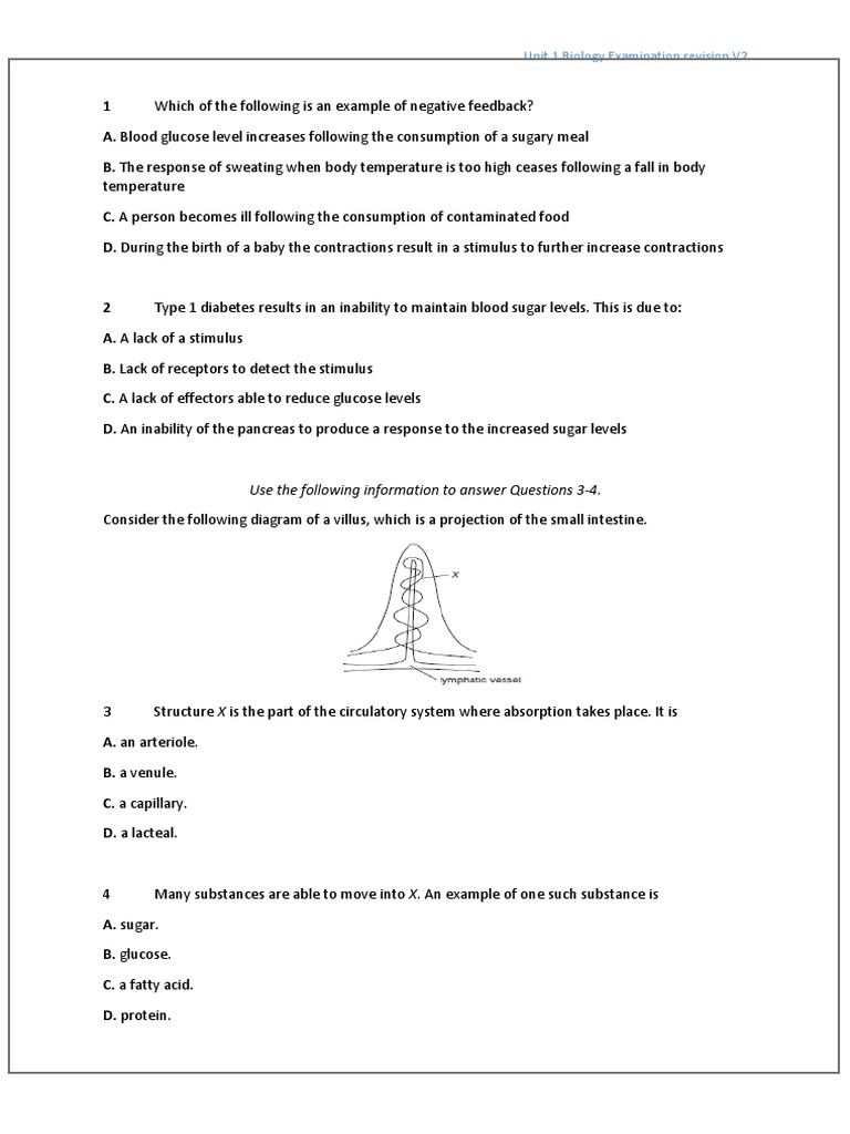 VCE Biology Unit 1 Exam Revision Guide | PDF | Cell (Biology ...
