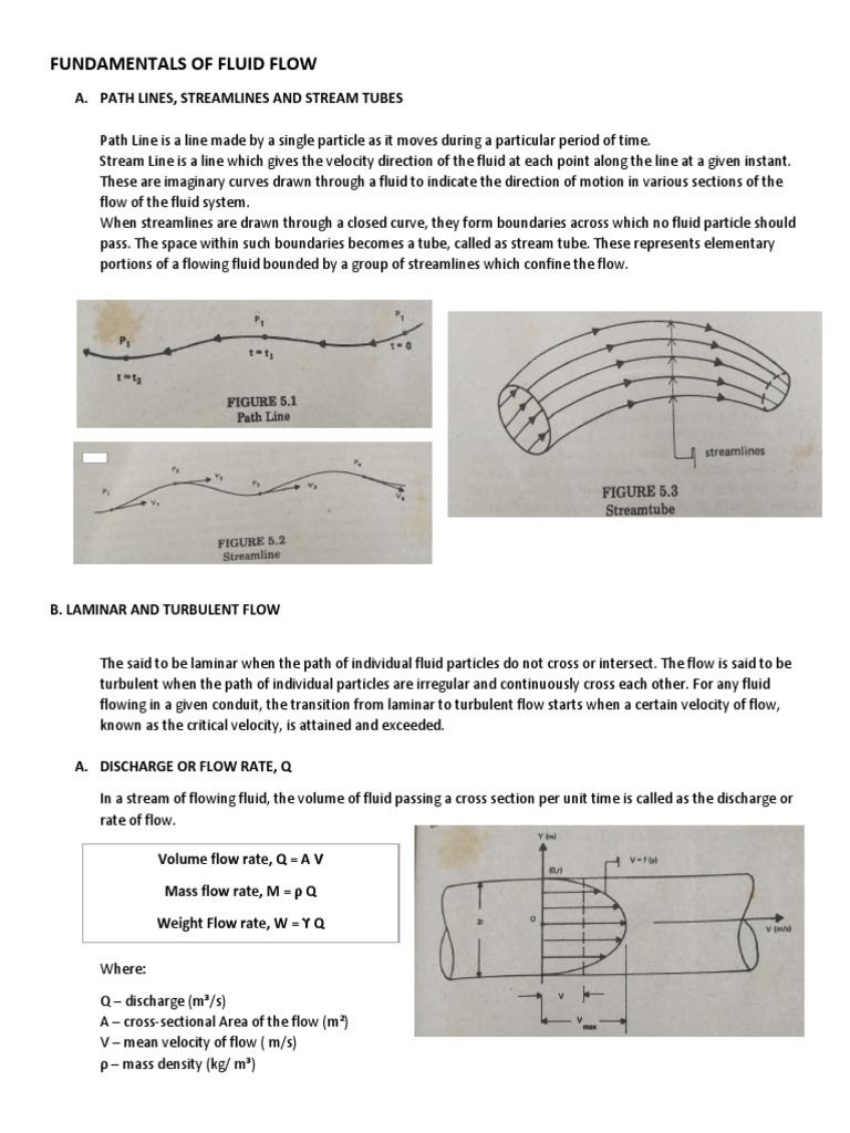 Fundamentals of Fluid Flow: A. Path Lines, Streamlines and Stream Tubes | PDF | Fluid Dynamics ...