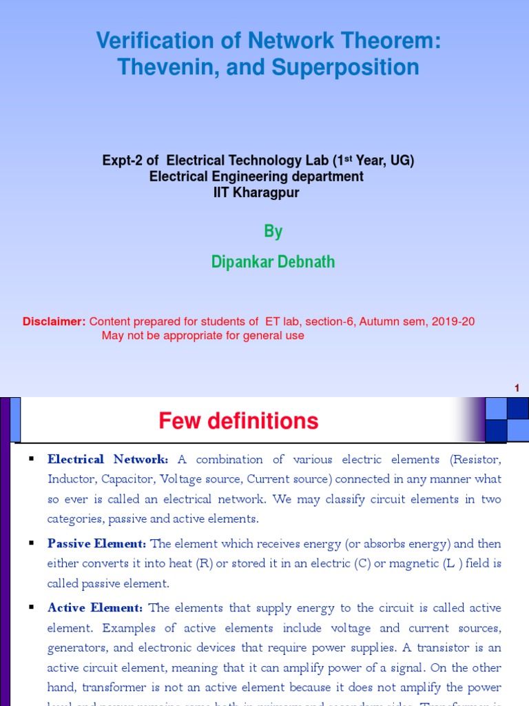 Expt-2 Network Theorems | PDF | Passivity (Engineering) | Electrical Network