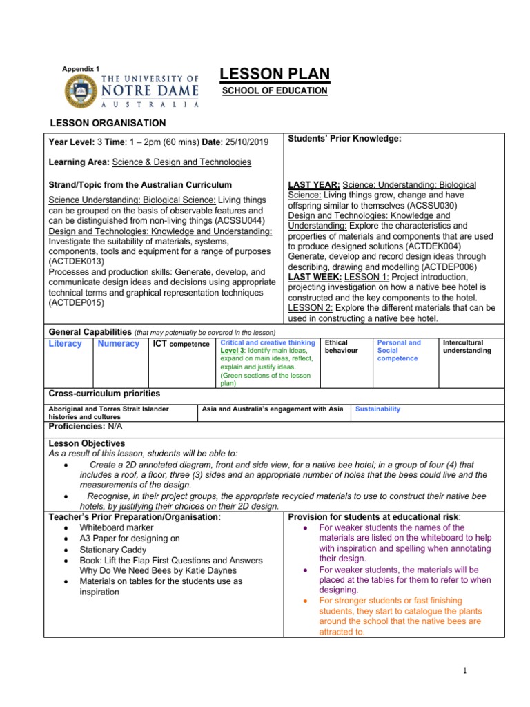 Bee Hotel Lesson Plan | PDF | Design | Science