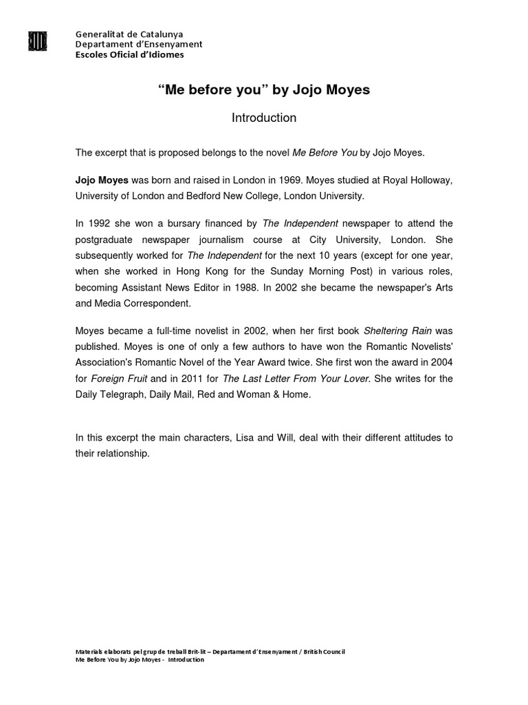 Me Before You Introduction | PDF