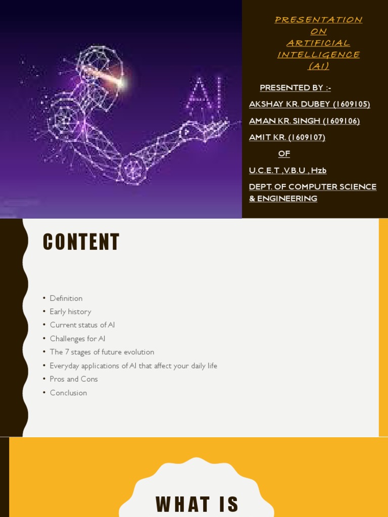 Presentation ON Artificial Intelligence (AI) | PDF | Artificial ...