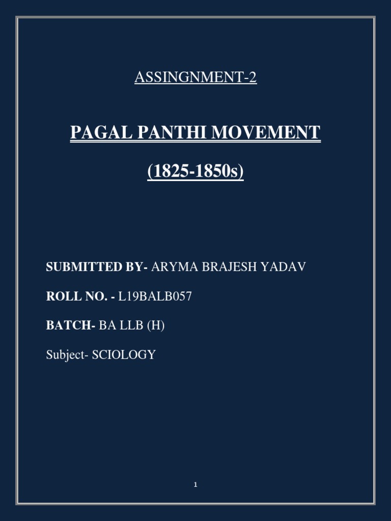 Pagal Panthi Movement Overview | PDF | Religion And Belief