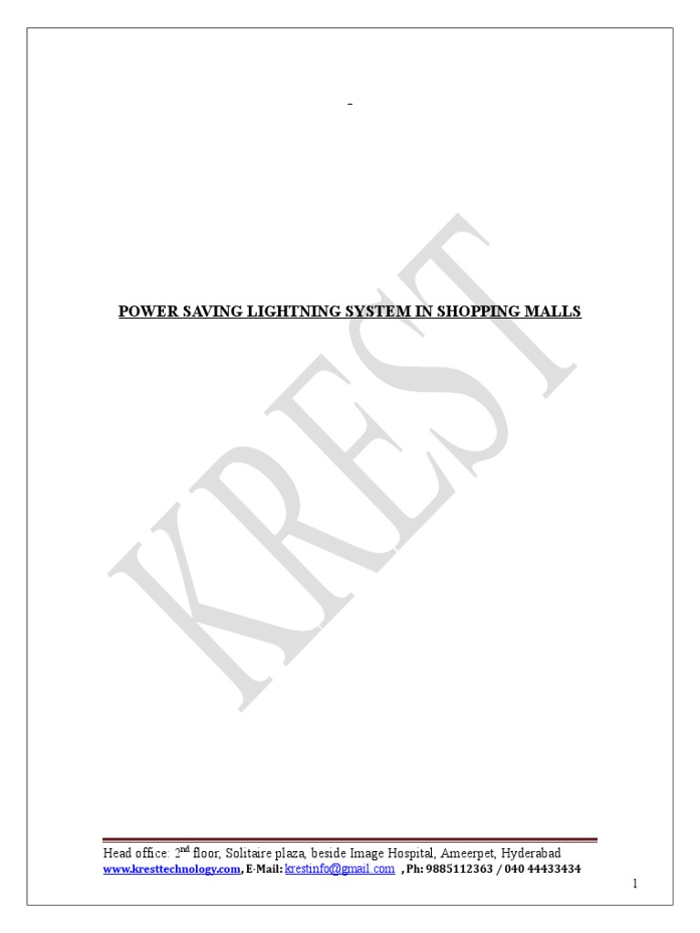 53.power Saving Lightning System in Shopping Malls | PDF | Sensor ...