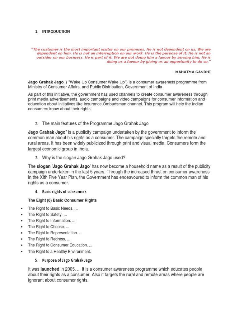 Empowering Consumers: An Analysis of India's Jago Grahak Jago Consumer ...