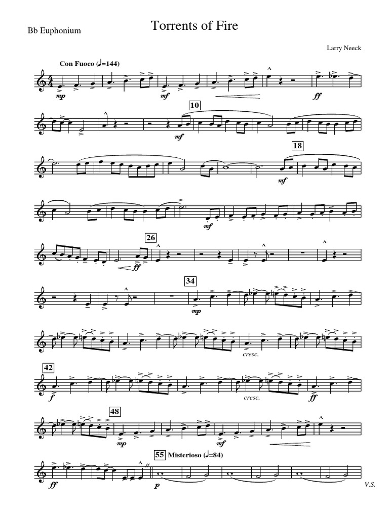 Torrents of Fire - Euphonium PDF | PDF