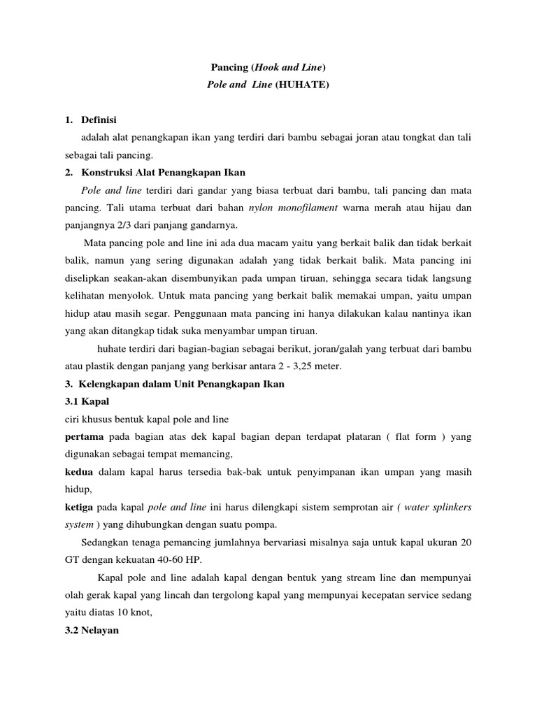 Teknik Penangkapan Ikan Huhate | PDF | Griya & Taman