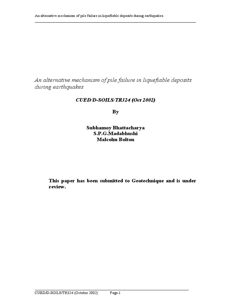 Earthquake Pile Failure Analysis | PDF | Buckling | Bending