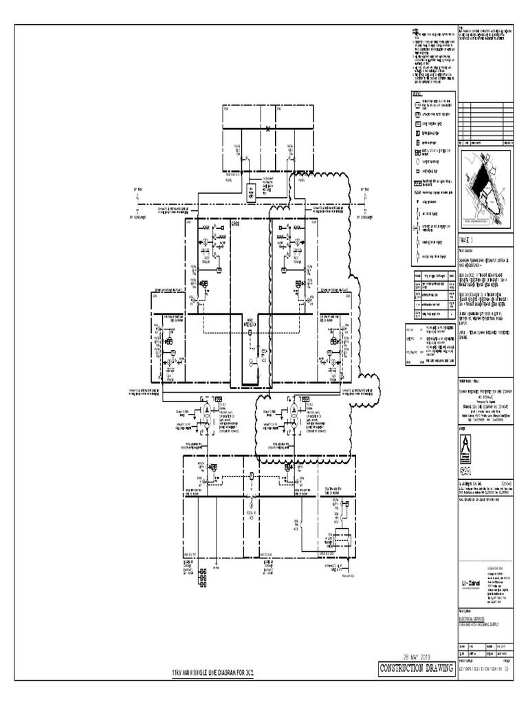 Construction Drawing: 11Kv Main Single Line Diagram For 3C2 | PDF