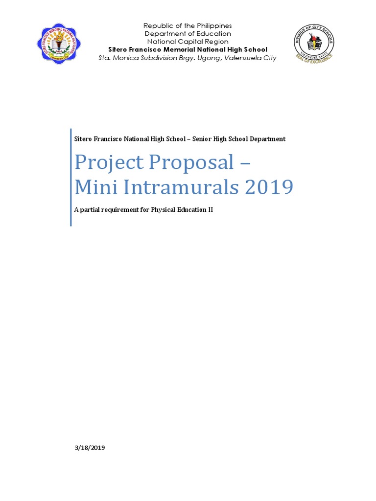 Mini Intramurals 2019 Proposal | PDF | Government