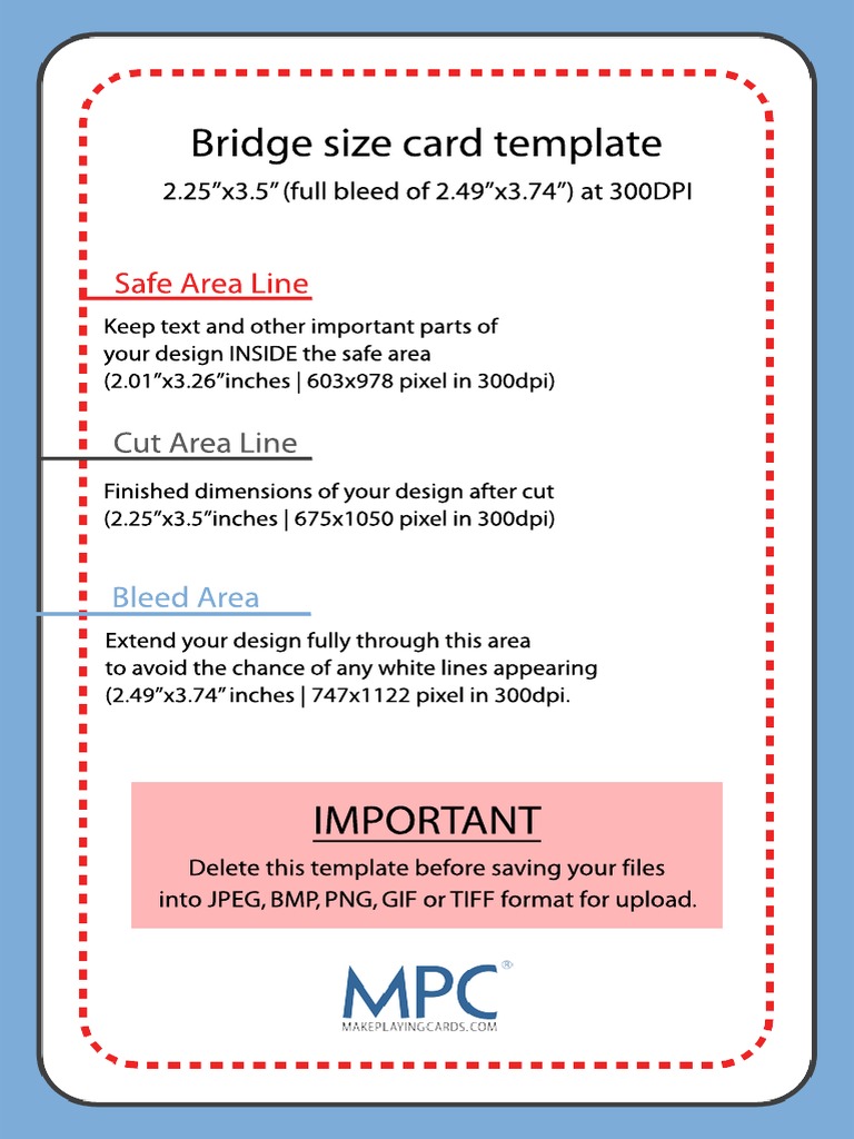 Bridge Card Size Template Guide | PDF