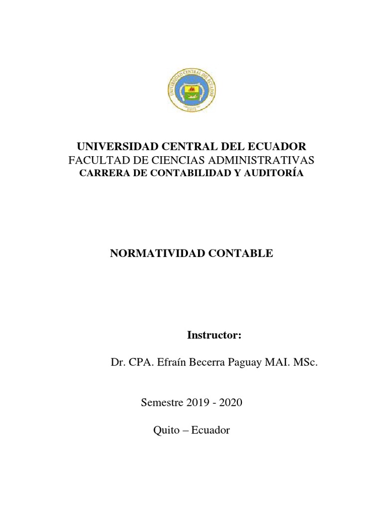 Normativa Contable Uce Ebp | PDF | normas internacionales de INFORMACION FINANCIERA | Contabilidad