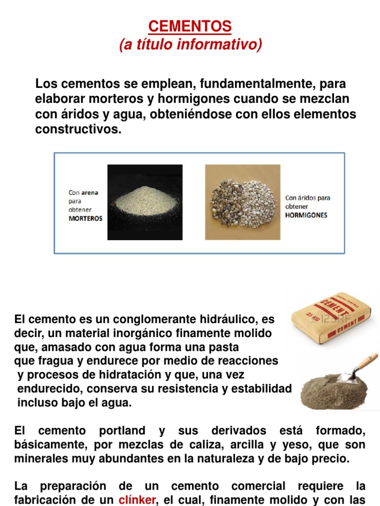 Componentes Del Cemento | PDF | Cemento | Química