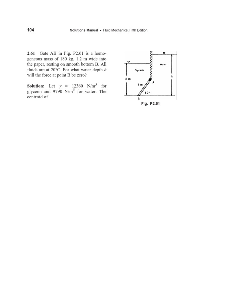 Determining Water Depth for Neutral Buoyancy of a Submerged Gate Using ...