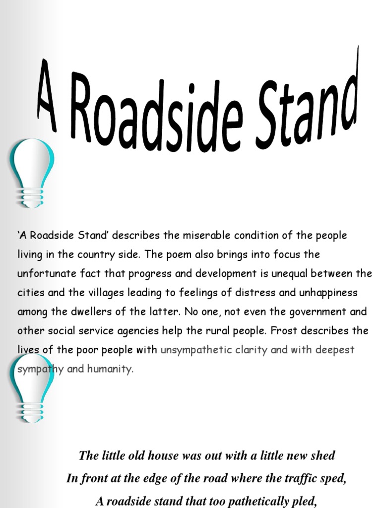 Summary of "A Roadside Stand" | PDF | Travel | Art