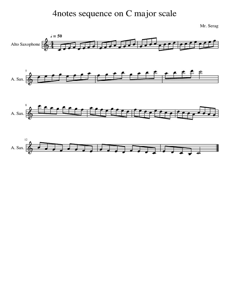4notes Sequence On C Major Scale PDF | PDF