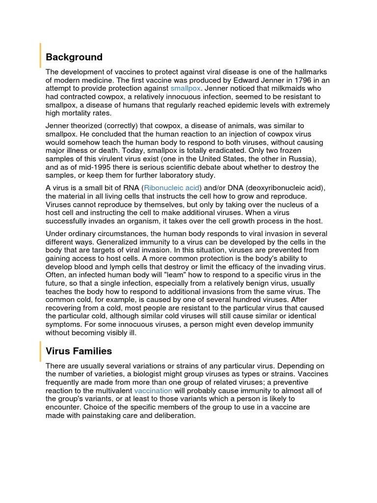 Background: Smallpox | PDF | Virus | Smallpox